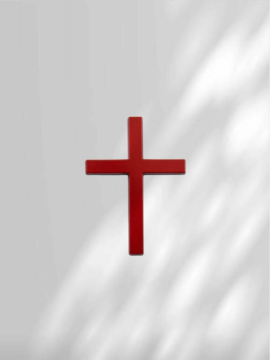 3D-эмблема креста для автомобиля, красный