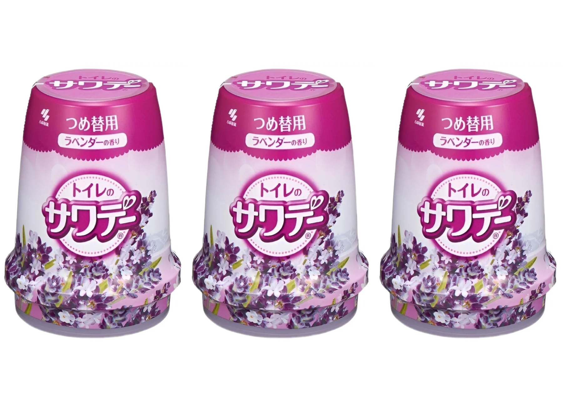 Освежитель воздуха для туалета Kobayashi Sawaday, Lavander, сменный гелевый блок, 140 г, 3 штуки