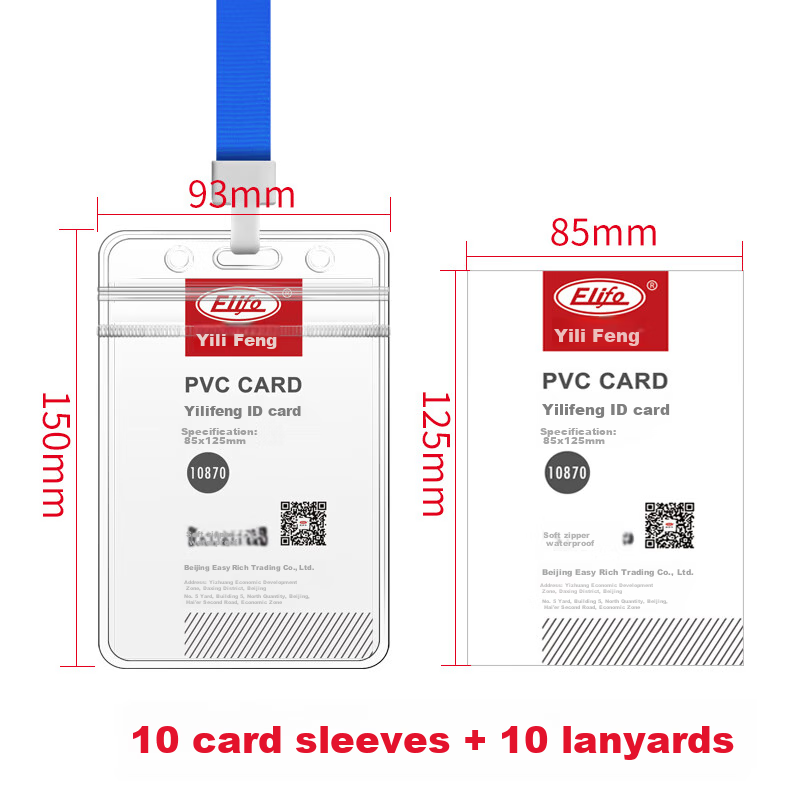 Yili Feng Transparent ID Holder, Work Badge Holder, Lanyard, Name Tag, Name Card Holder, Student ID Holder, Employee Badge, School Card Holder, ID Card Holder, Entry Permit Holder, Student ID Holder, Meal Card Holder, Work Card Holder with Strap