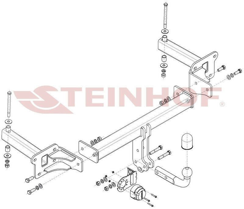 Фаркоп на Subaru Tribeca 2006-2014 без подрезки бампера (паспорт и сертификат в комплекте)(без электрики) Steinhof. S-422