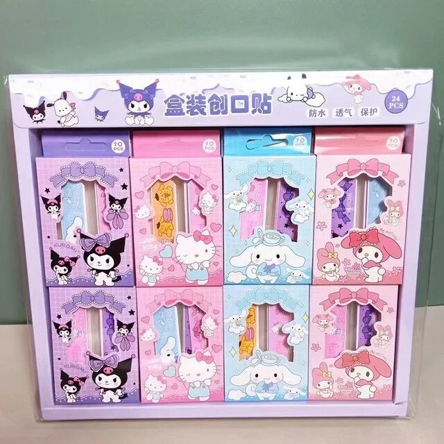 Пластыри Sanrio Hello Kitty Kuromi My Melody Cute, упаковка из 10 штук, водонепроницаемые, дышащие, для студентов и детей, чтобы остановить кровотечение.