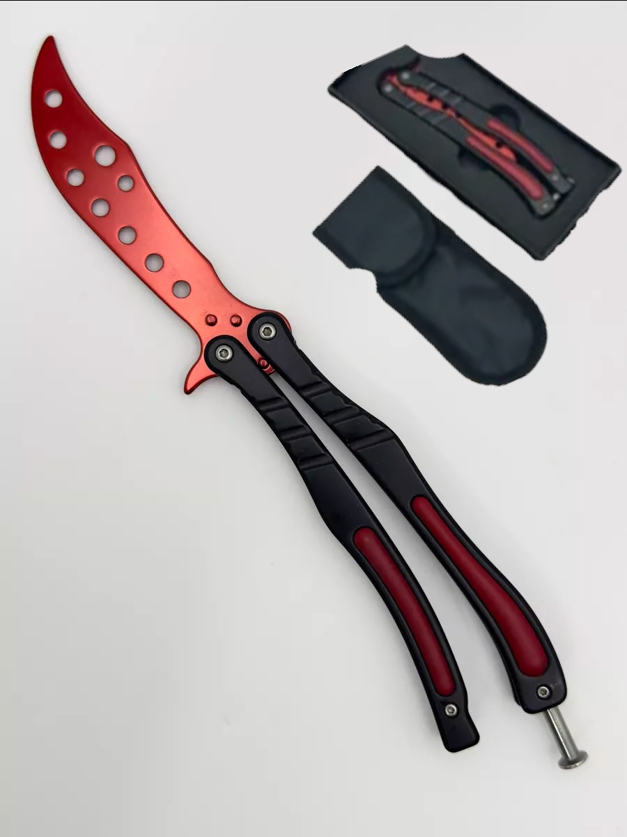 Нож бабочка тренировочный металлический, складной, балисонг, подарок ребенку, другу, мужу