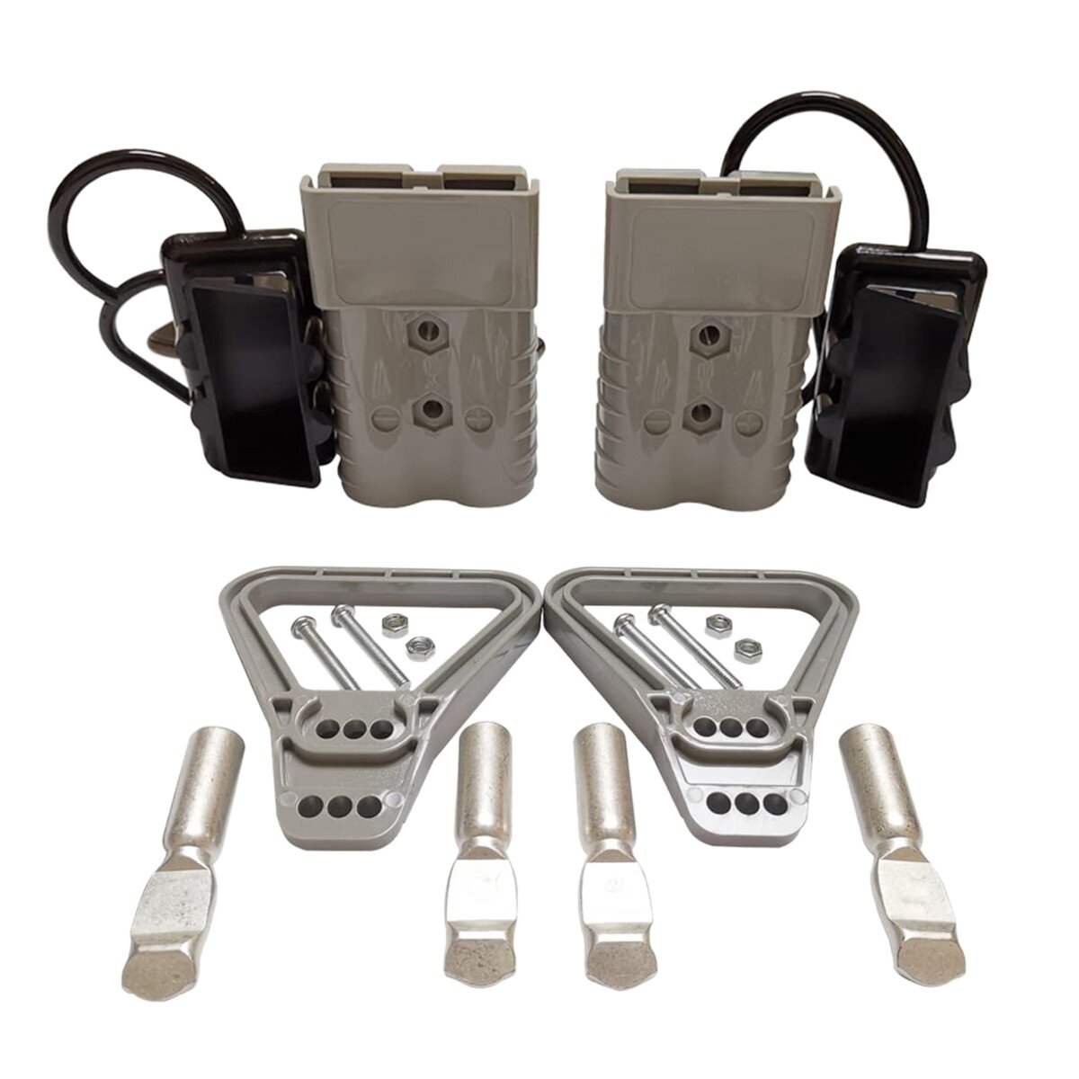 Комплект из 2 шт. 350A 2AWG разъема питания аккумулятора для лебедки ATV серого цвета