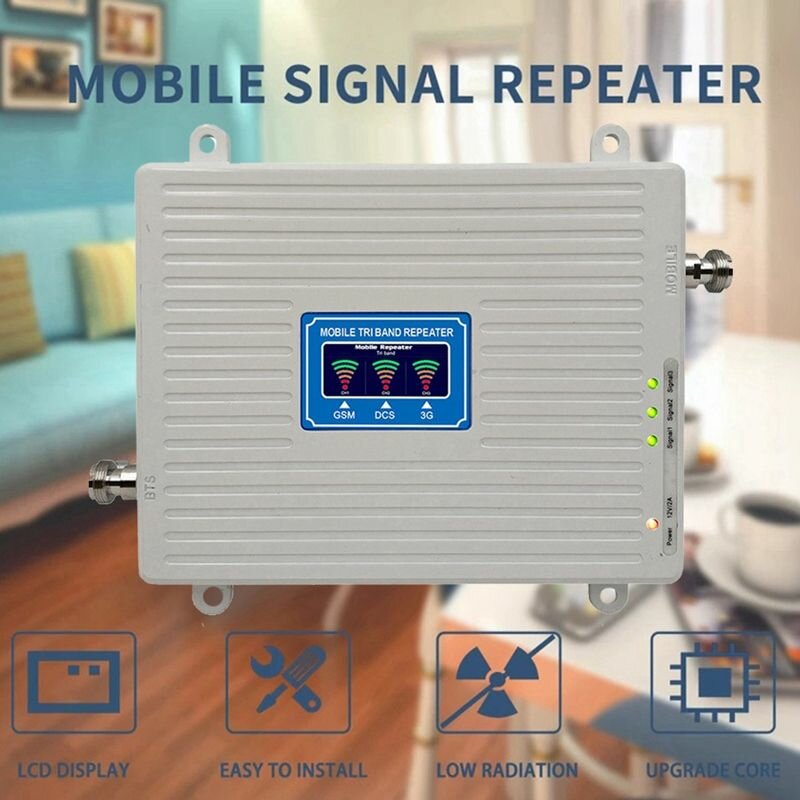 W7Усилитель Сигнала 2G 3G 4G 5G Трехдиапазонный Усилитель 900 1800 С Вилкой Европейского Стандарта