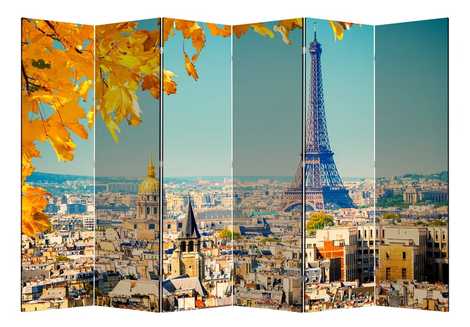 ПВХ ширма перегородка для зонирования Эйфелева башня 2 - 6, размер 177х282/47 см