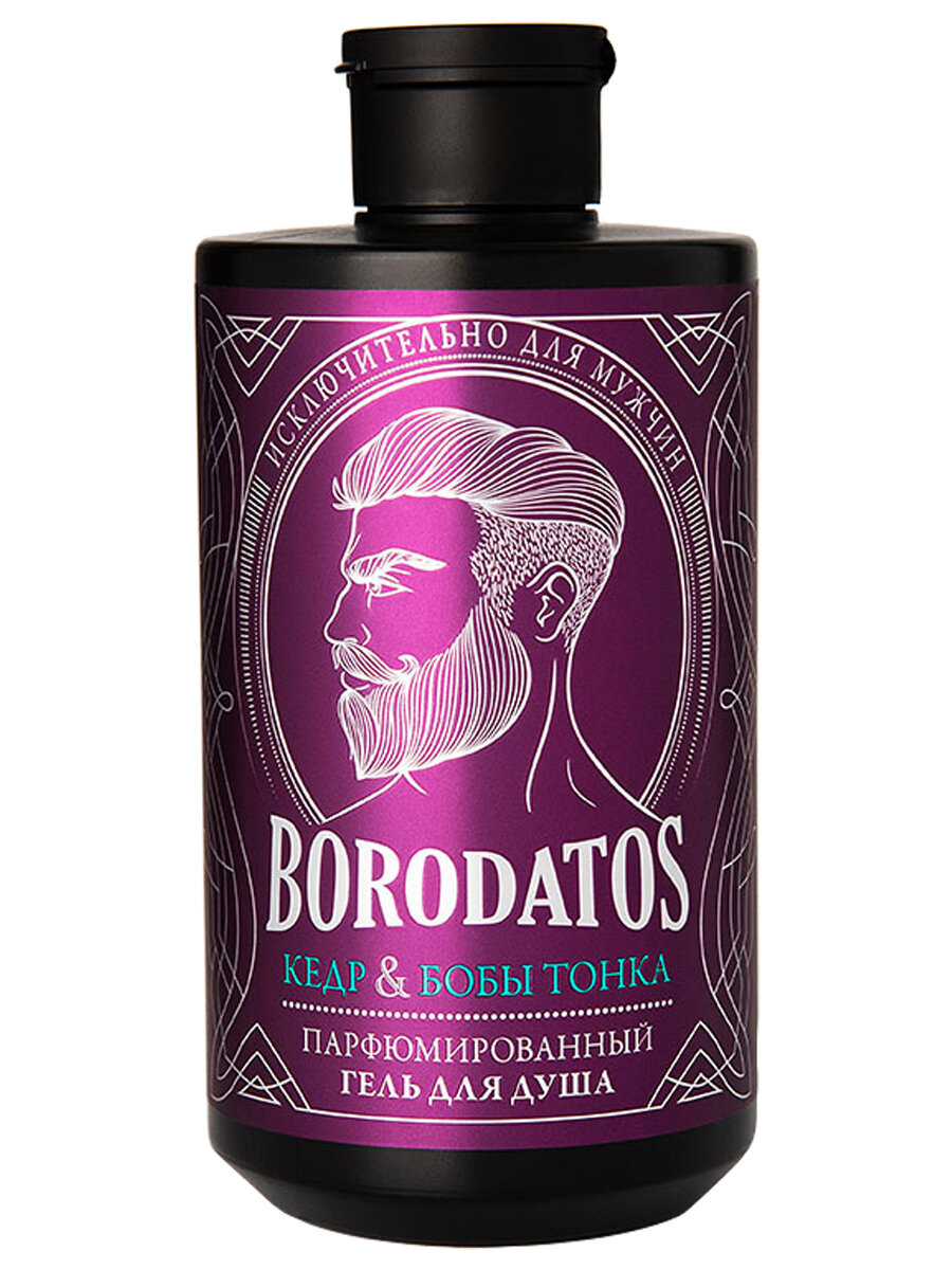Гель для душа мужской Borodatos Парфюмированный Кедр и бобы тонка 400мл
