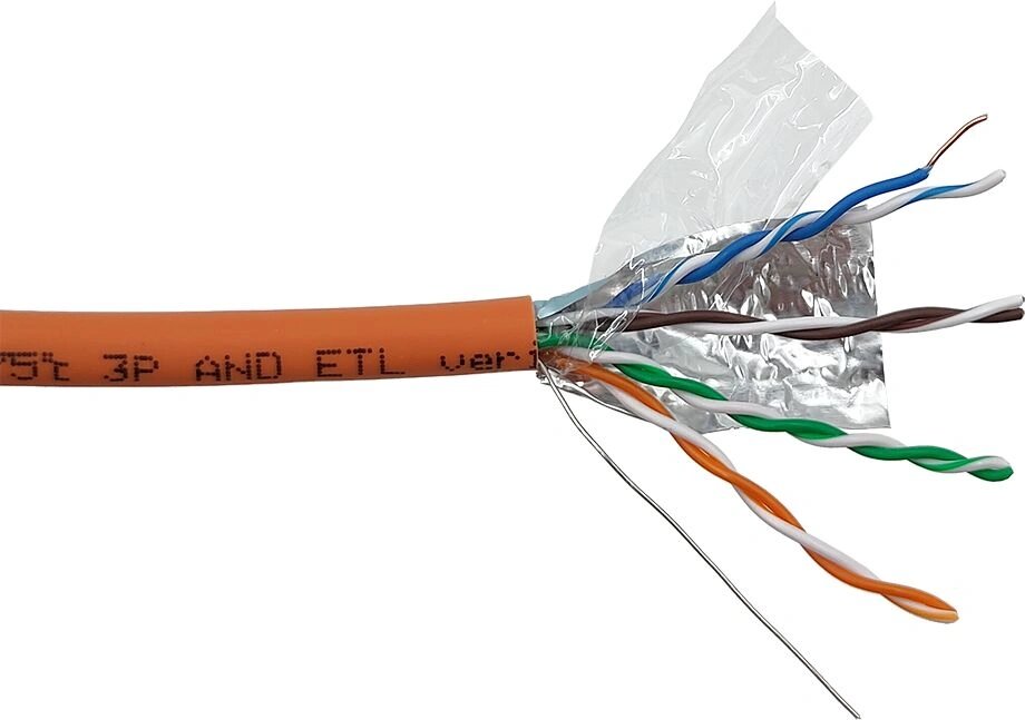 Кабель информационный Lanmaster LAN-5EFTP-HFLT-OR кат.5E FTP 4 пары 24AWG LSZH внутренний 305м оранж
