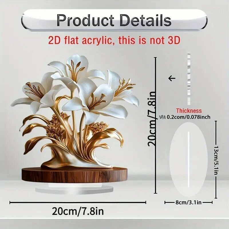 Кросс-бордерный популярный акриловый элегантный вазон с лилиями - классическое украшение для спальни и рабочего стола, домашний декор