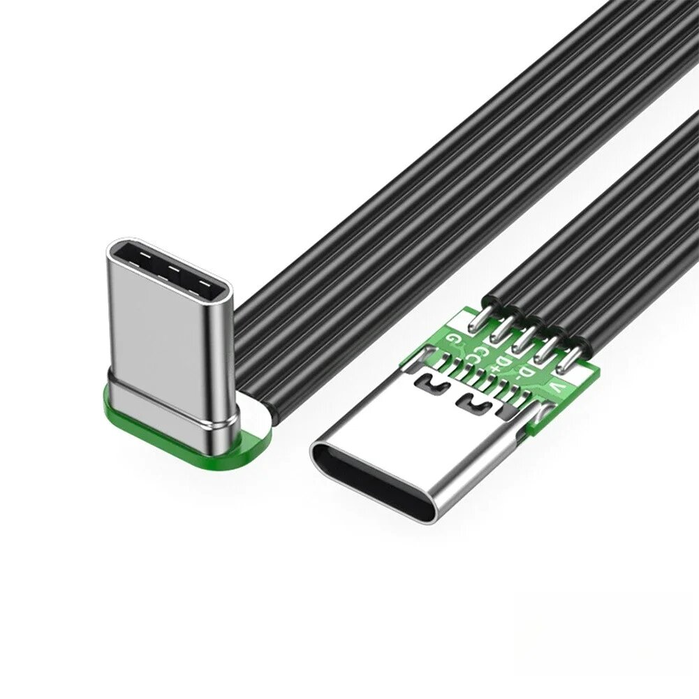 USB C - USB C кабель 50см, 65Вт, 90° 08