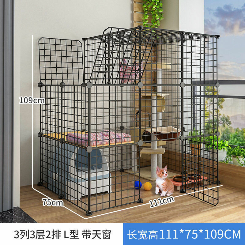 Клетка для кошек с туалетом, вилла, очень большая, свободное пространство, внутренняя пустая клетка, домик для кошек, трехъярусное маленькое кошачье гнездо