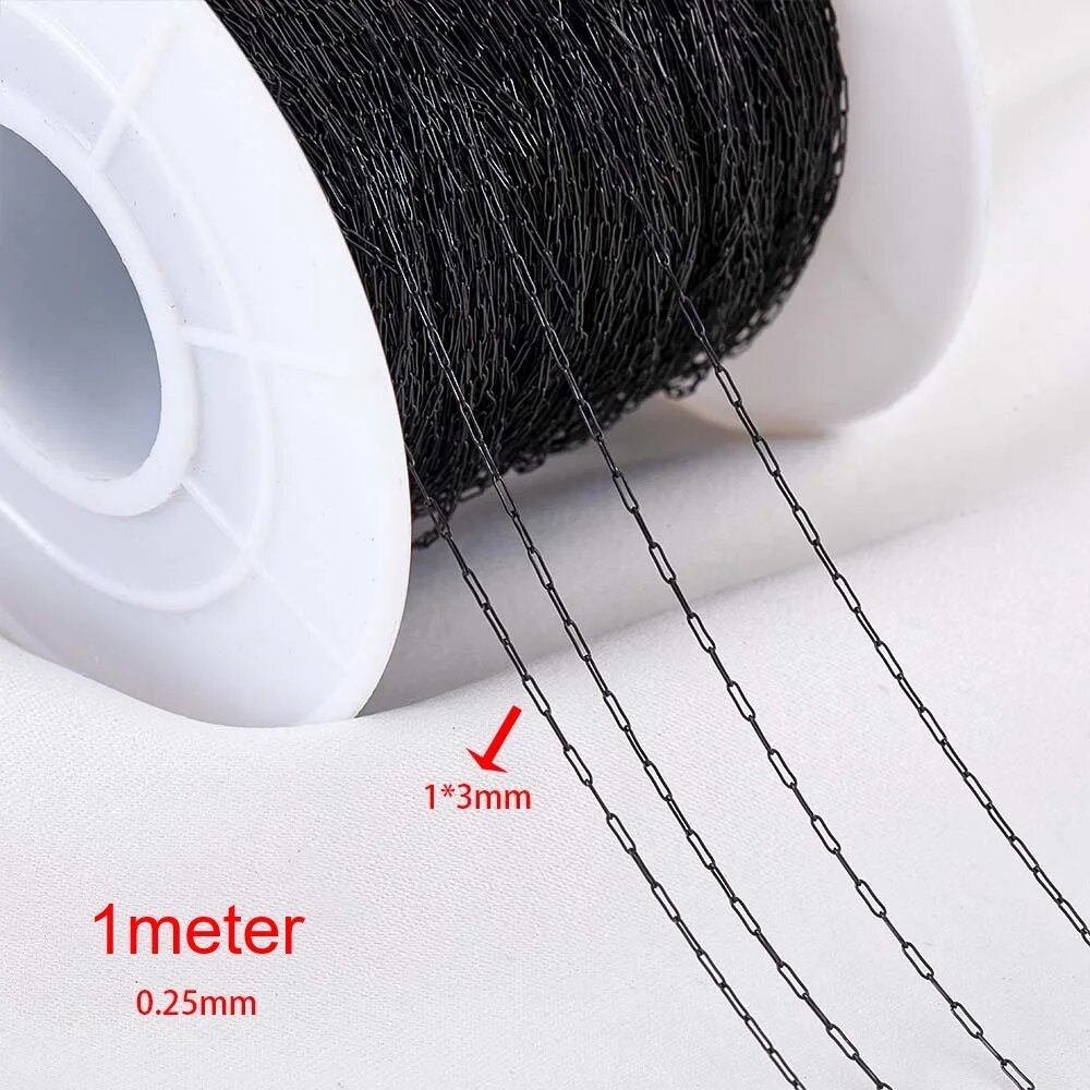 MINGXUAN Черная цепочка из нержавеющей стали 1 метр для рукоделия 2.5mm 1meter