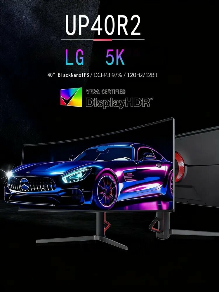 40" Монитор 40-дюймовый 120hz 5k Bandfish Монитор 21:9 Ultra Wide LG-IPS Экран Игровой Игровой Офис HD, черный матовый