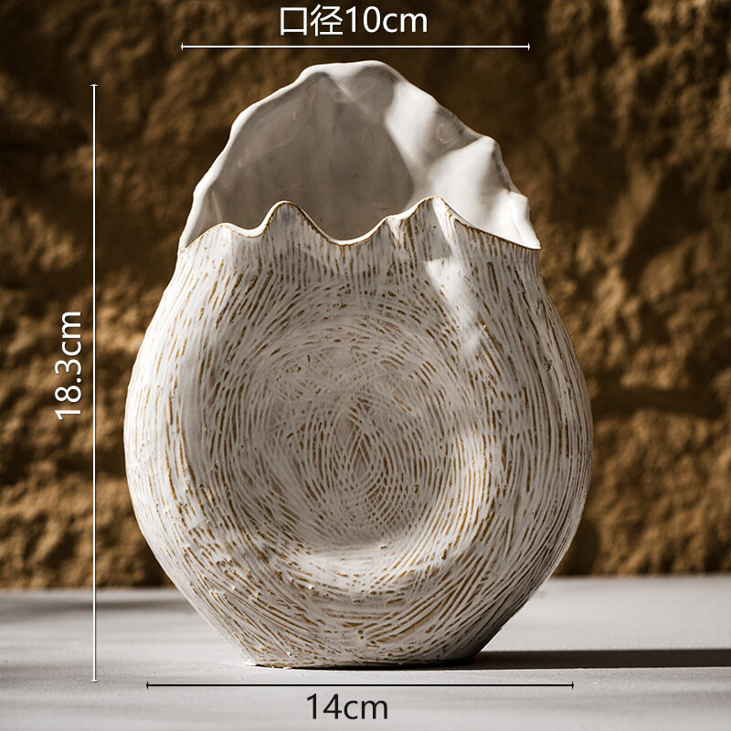 Скандинавская минималистичная белая керамическая ваза, декор для дома, цветочная композиция для гостиной, поделки из сухоцветов.