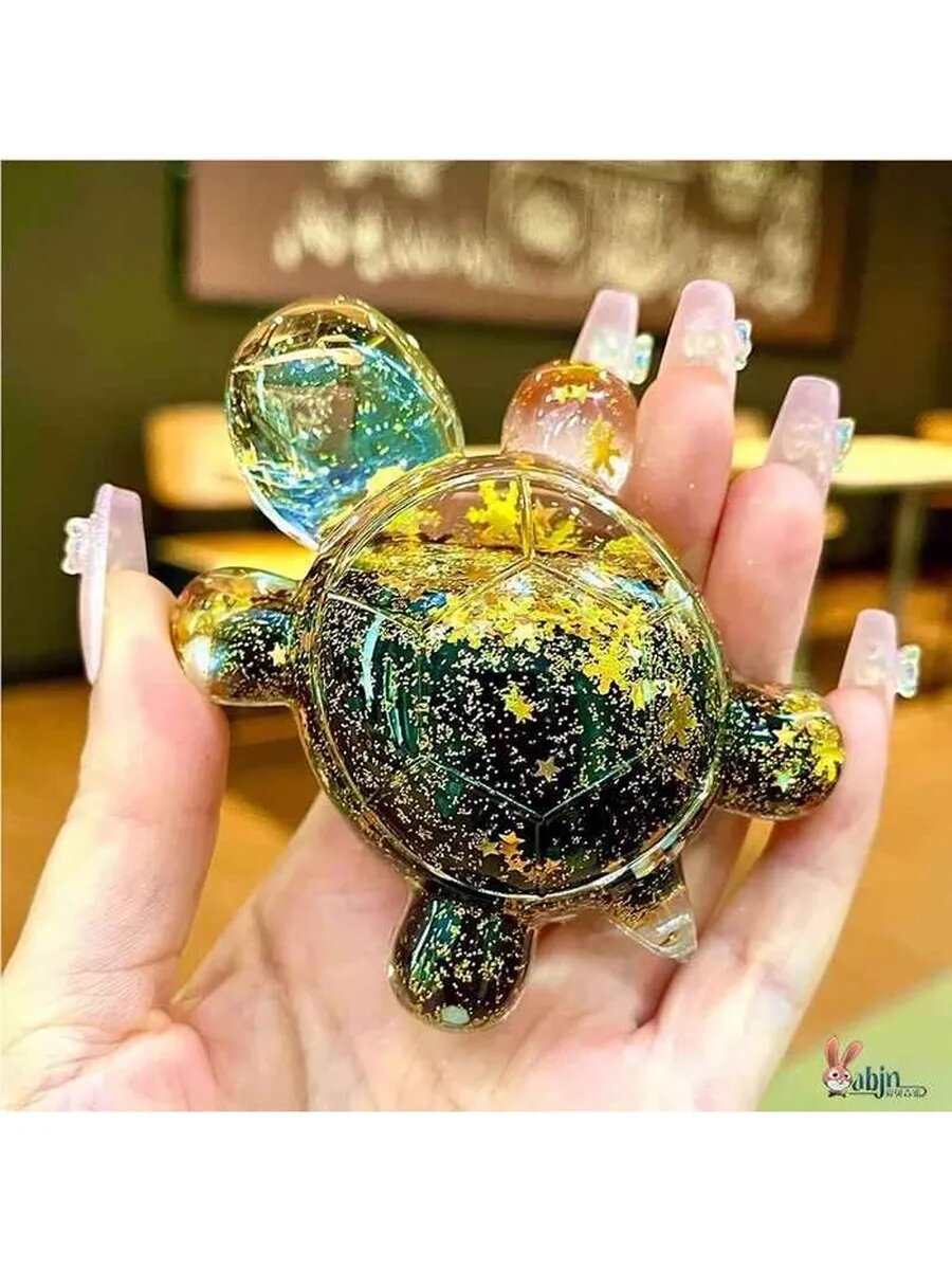 Светящаяся черепаха с песком (Черная)