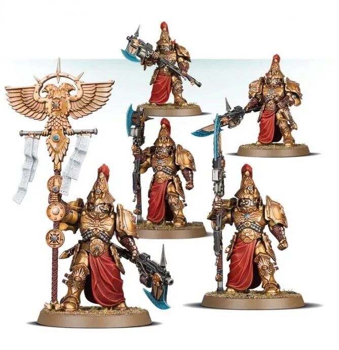 Миниатюра Warhammer 40000 Adeptus Custodes Custodian Wardens / Набор миниатюр для настольной игры