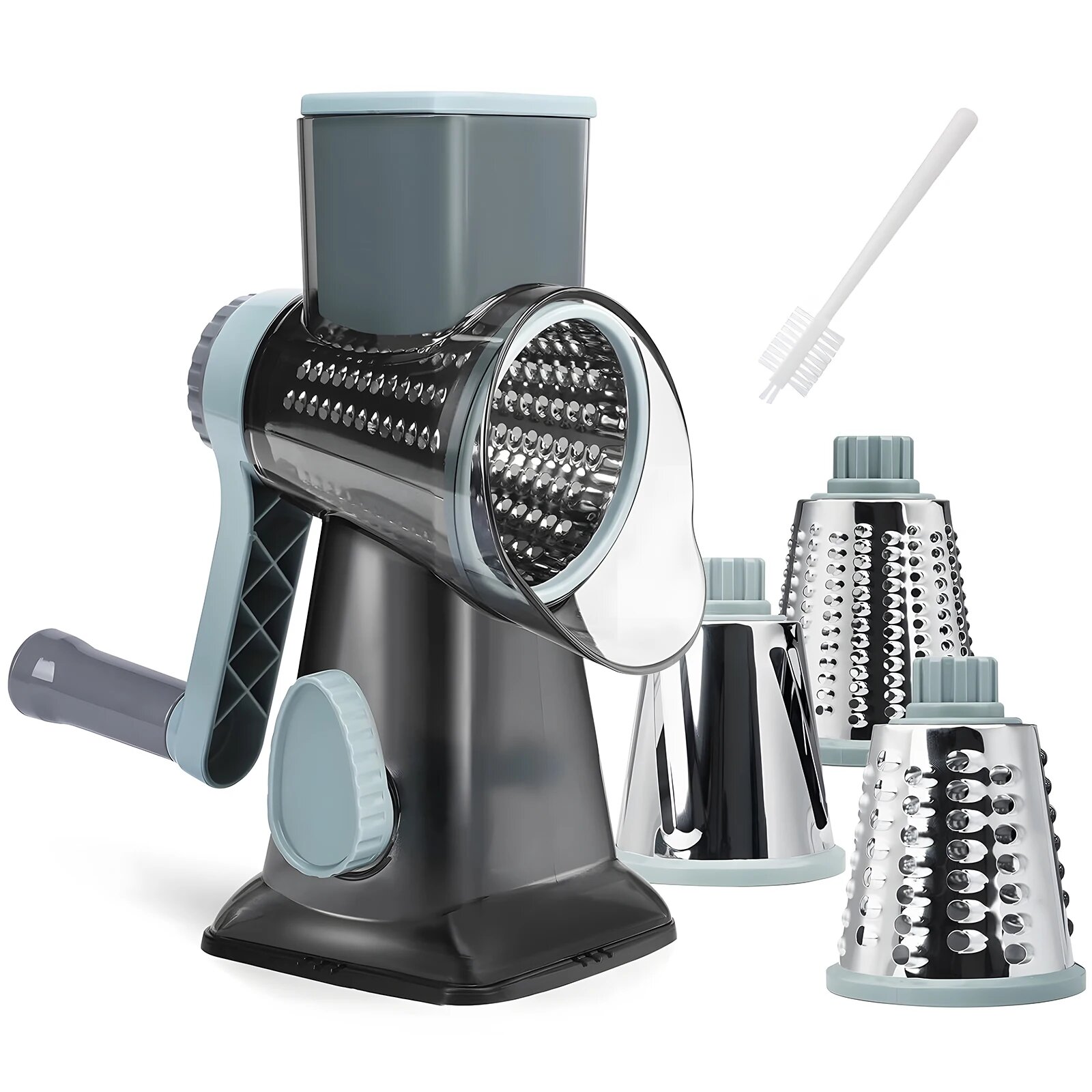 Универсальная Терка Для Сыра С Ротором, Овощерезка, Кухонный Комбайн Из Нержавеющей Стали С Присоской И Щеткой Для Чистки