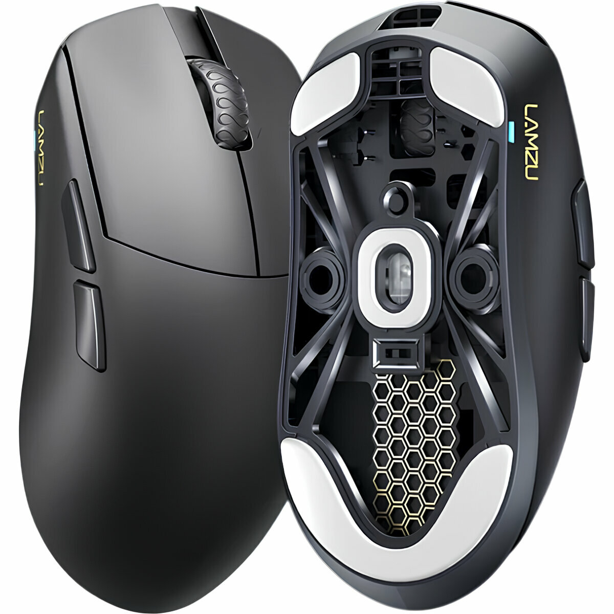 Игровая мышь LAMZU Maya X, Легкая беспроводная мышь 47 г, приемник 8k, pixart 3950, 30000 dp, черная (Charcoal Black)