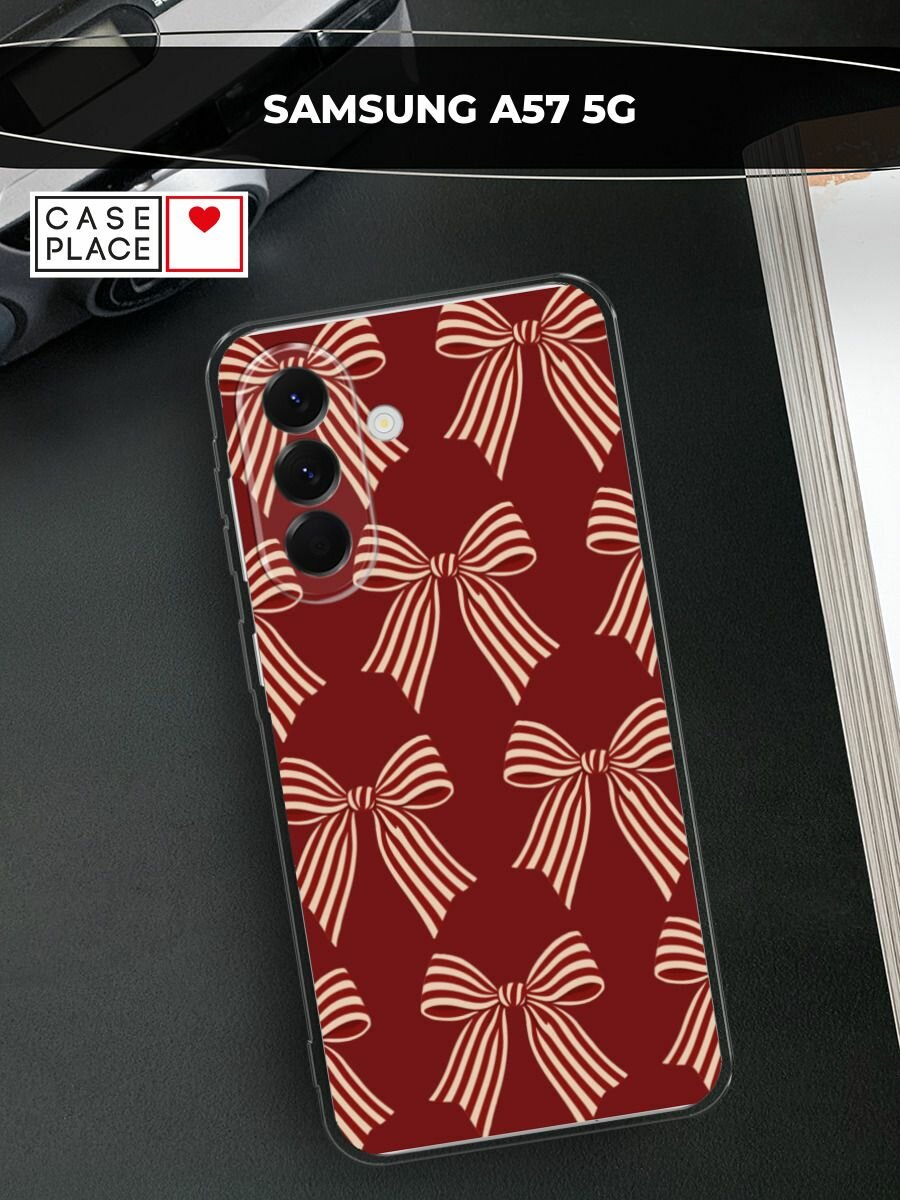 Чехол на Samsung Galaxy A57 5G / Самсунг Галакси А57 5G с принтом Полосатые бантики