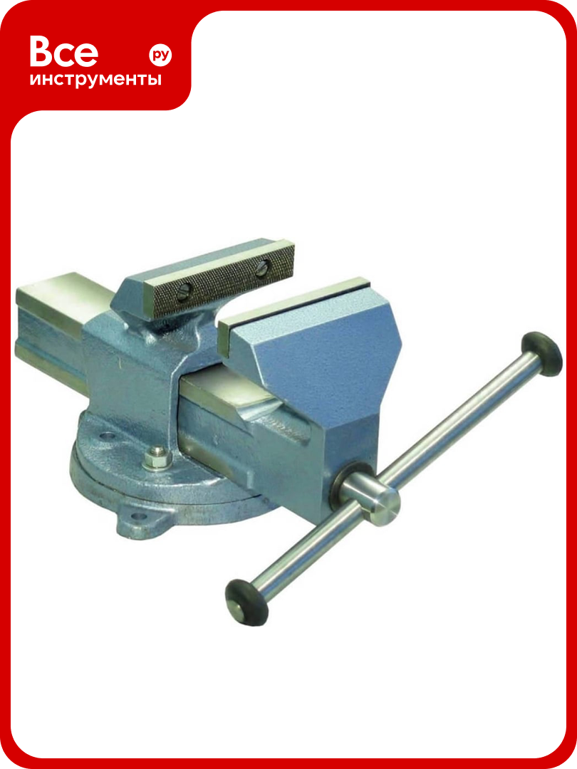 Слесарные тиски АО Глазовский завод Металлист ТССН-125 чугунный корпус, стальные губки, винтовое крепление