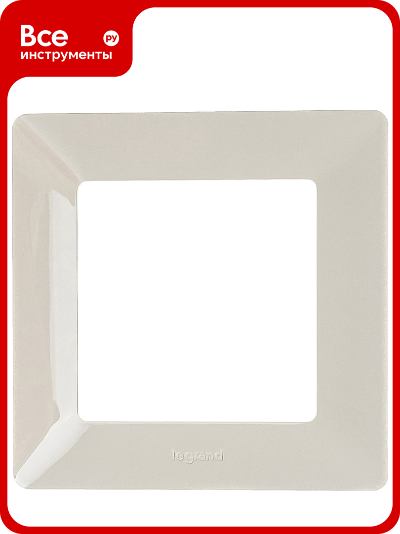 Рамка Legrand Valena Life слоновая кость однопостовая пластиковая с перегородкой, степень защиты IP20, универсальная