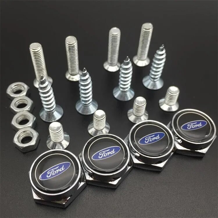 Комплект болтов крепления номерного знака с логотипом Ford. 4 шт.