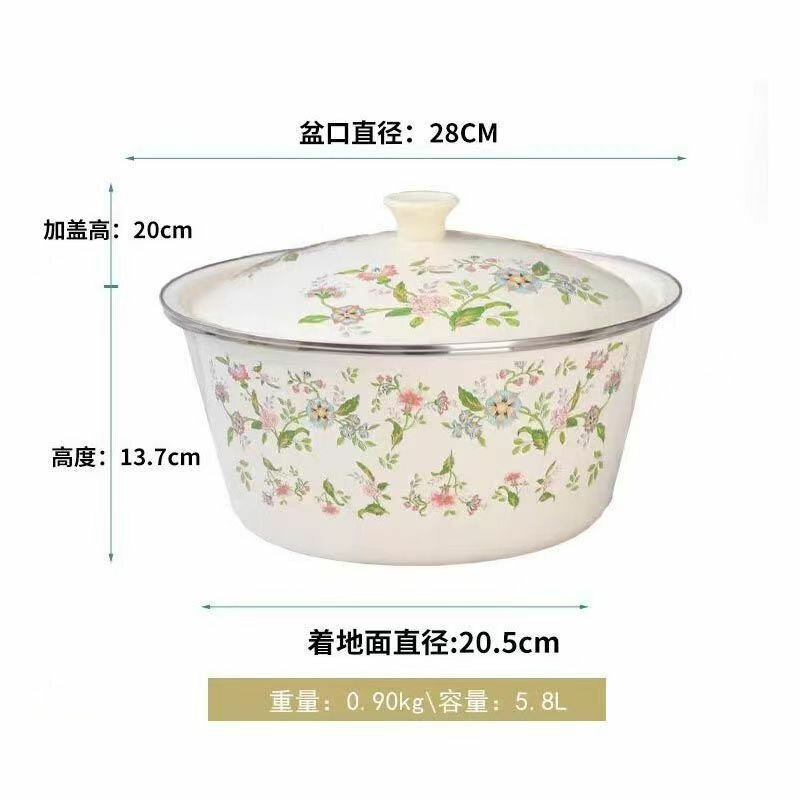 Эмалированная банка для сала с крышкой, традиционная рисовая банка, керамическая миска для кухни, контейнер для мясного масла большой емкости, миска для замеса теста, суповая миска