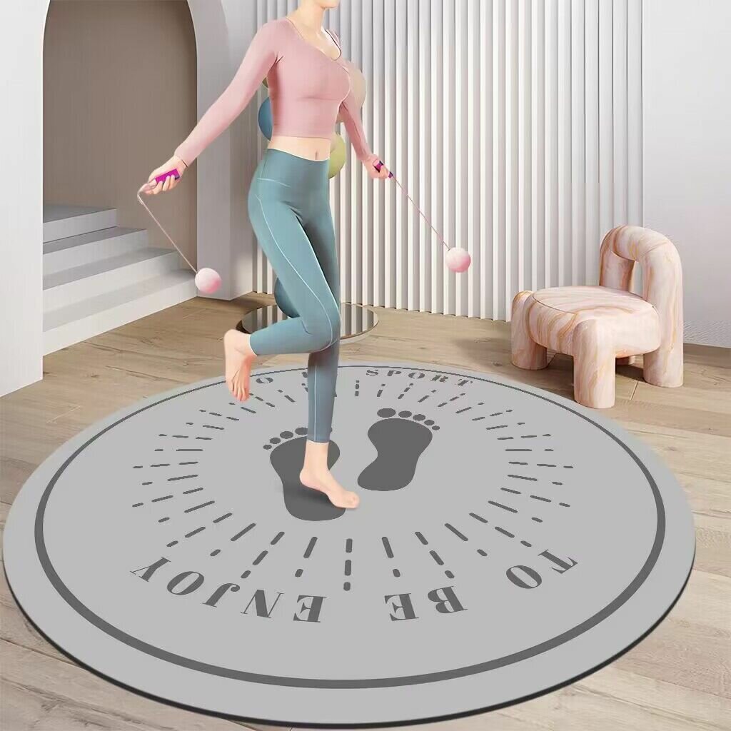 Коврик для прыжков в стиле TikTok, популярный в прямых эфирах, нескользящий, звукоизоляционный, амортизирующий, круглый коврик, бесшумный коврик для фитнеса и йоги в помещении.