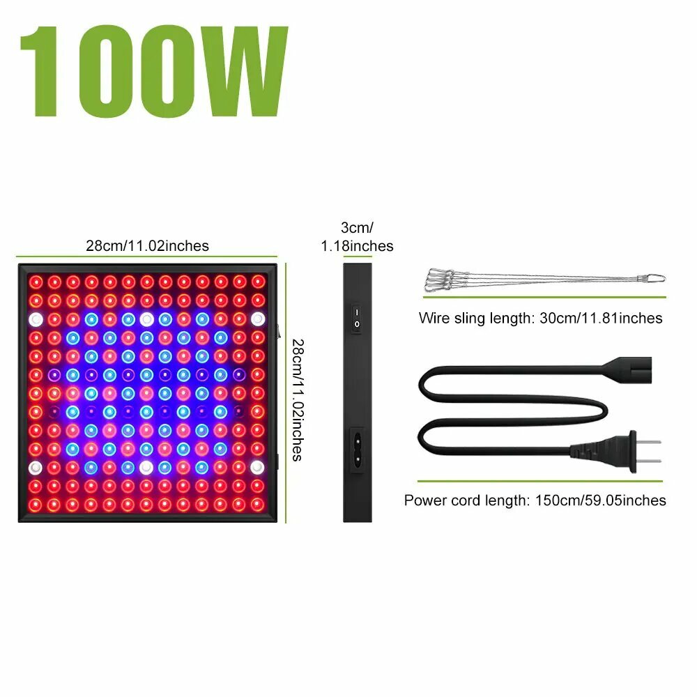 LED лампа для растений 100W Quantum Board, EU plug