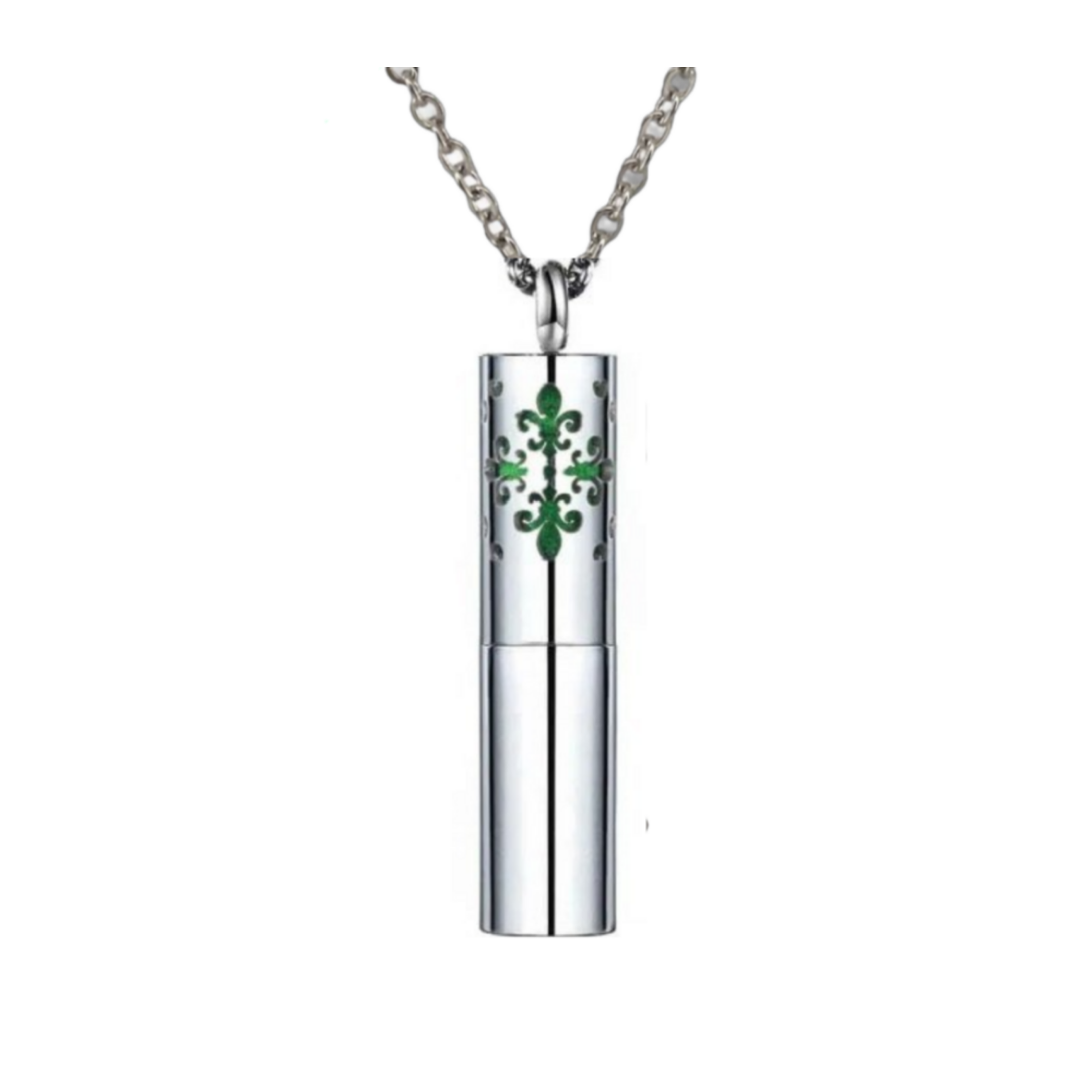 Аромакулон для эфирных масел, длинна 42мм из титановой стали 316L + цепочка 60см + 6 фетровых вкладыша. Вариант 5