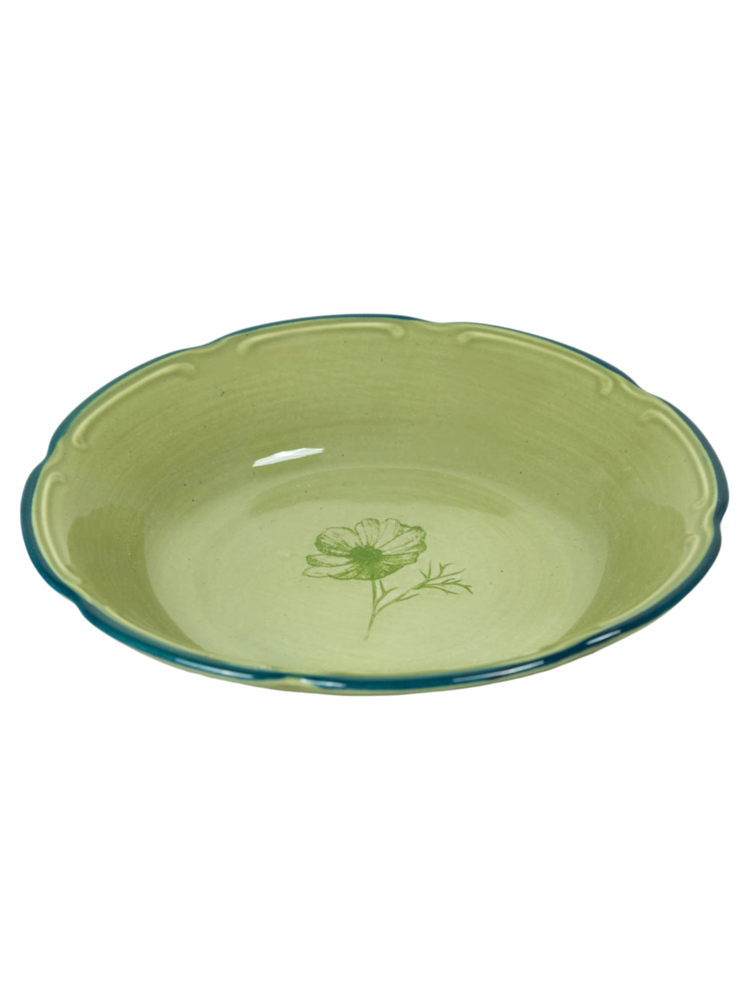 Розетка Дымов Керамика Космея вечер 20.00, 140х30 мм, керамика, зеленый