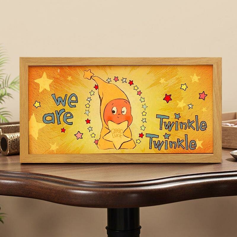 Звездные Люди Bubble Mart Световая Картина Рамка Мультяшный Ночной Светильник Спальня Вход Световой Короб Картина Акриловый Маленький Орнамент