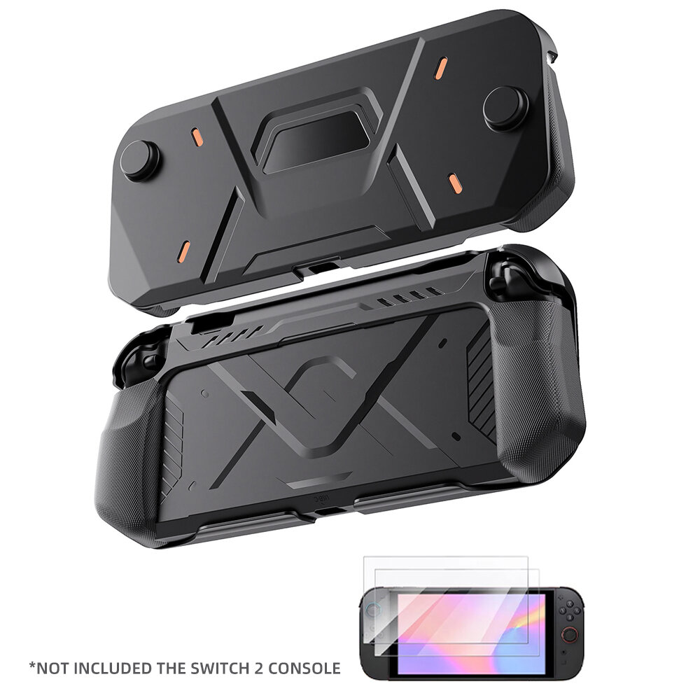 DATA FROG Защитный чехол Mecha-Style для Nintendo Switch 2, противоударный чехол с защитой всего корпуса + 2 стекла