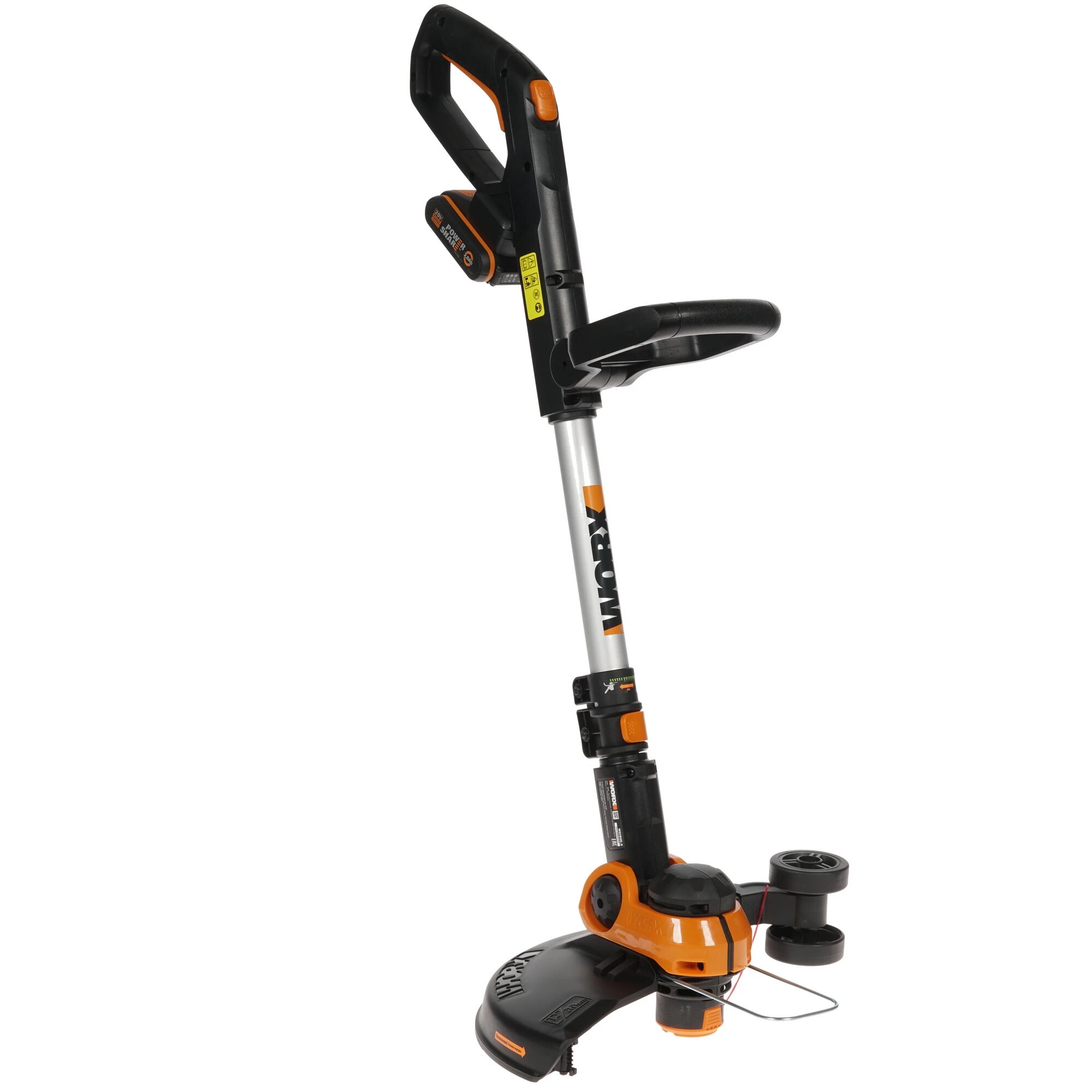 Триммер аккумуляторный (электрокоса) WORX WG163E.2, черный/оранжевый, 7600 об/мин