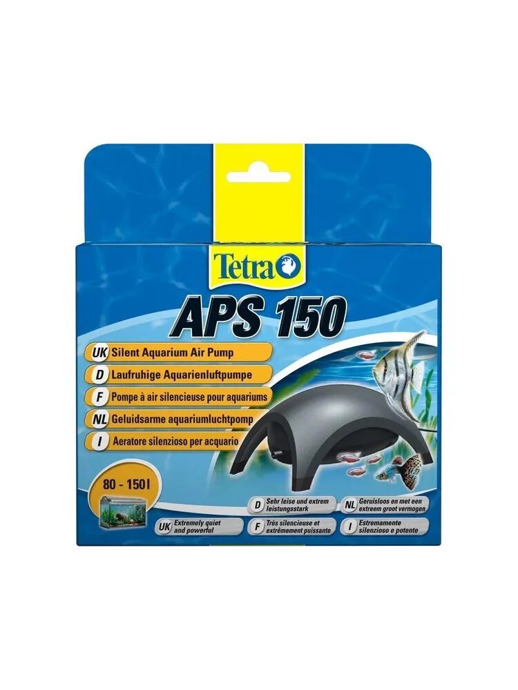 Компрессор Tetra APS 150 для аквариума 80 - 150 л (150 л/ч, 3.4 Вт, 1 канал, регулируемый), антрацит