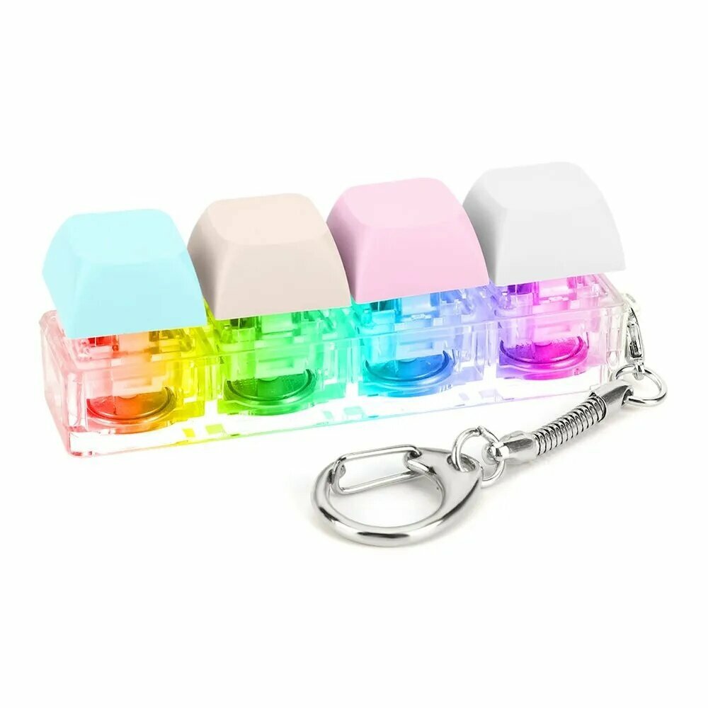 Брелок с клавиатурой, 4 кнопки, LED подсветка, антистресс игрушка