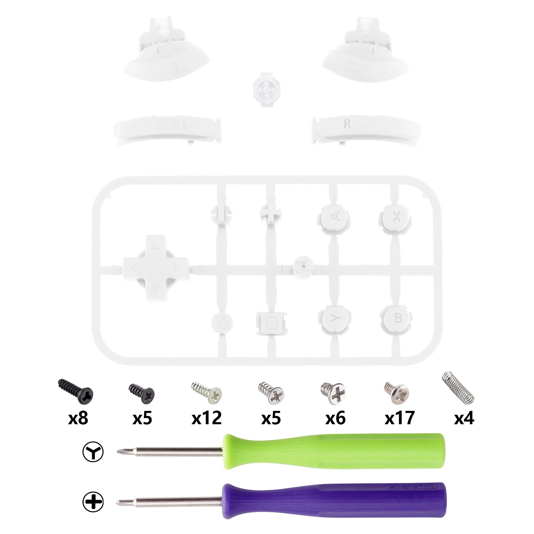 Сменные кнопки eXtremeRate для Nintendo Switch Lite - черный и белый белый