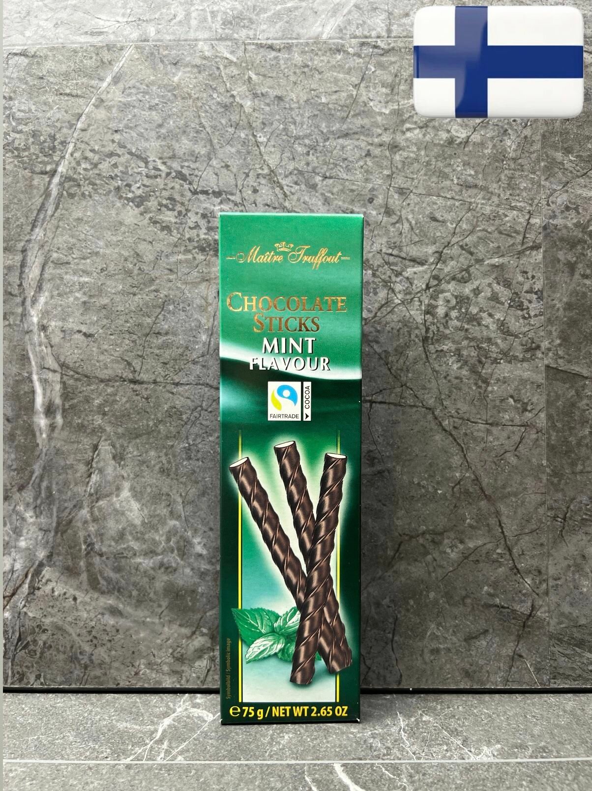 Шоколадные палочки Maitre Truffout Mint Flavour (с мятной начинкой) 75 гр.