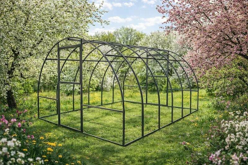 Каркас теплицы "Дачная" 3х4м/каркас 20х20 оцинкованный/без поликарбоната/ шаг дуги 1м/Завод Металлосфера