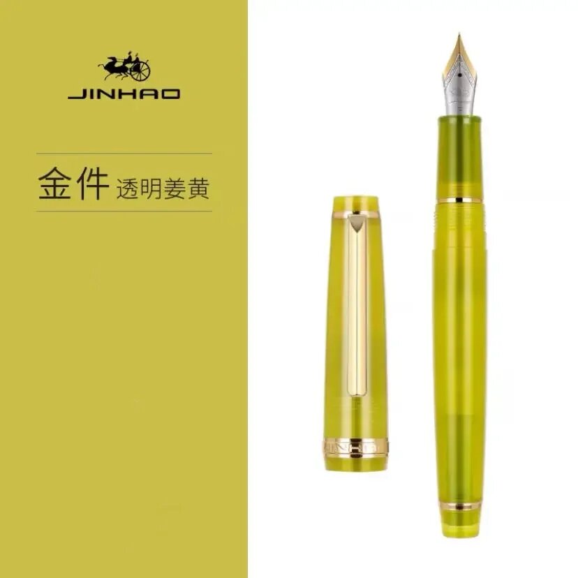 Перьевая ручка Jinhao 82, золотой зажим, наконечник EF/F/M, акриловая чернильная ручка, роскошные ручки для письма, канцелярские принадлежности, бизнес-офис, школьные принадлежности