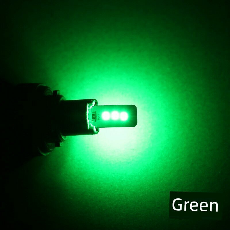 Автомобильная светодиодная лампа T10 12В зеленая пара для внутреннего освещения и освещения номерного знака