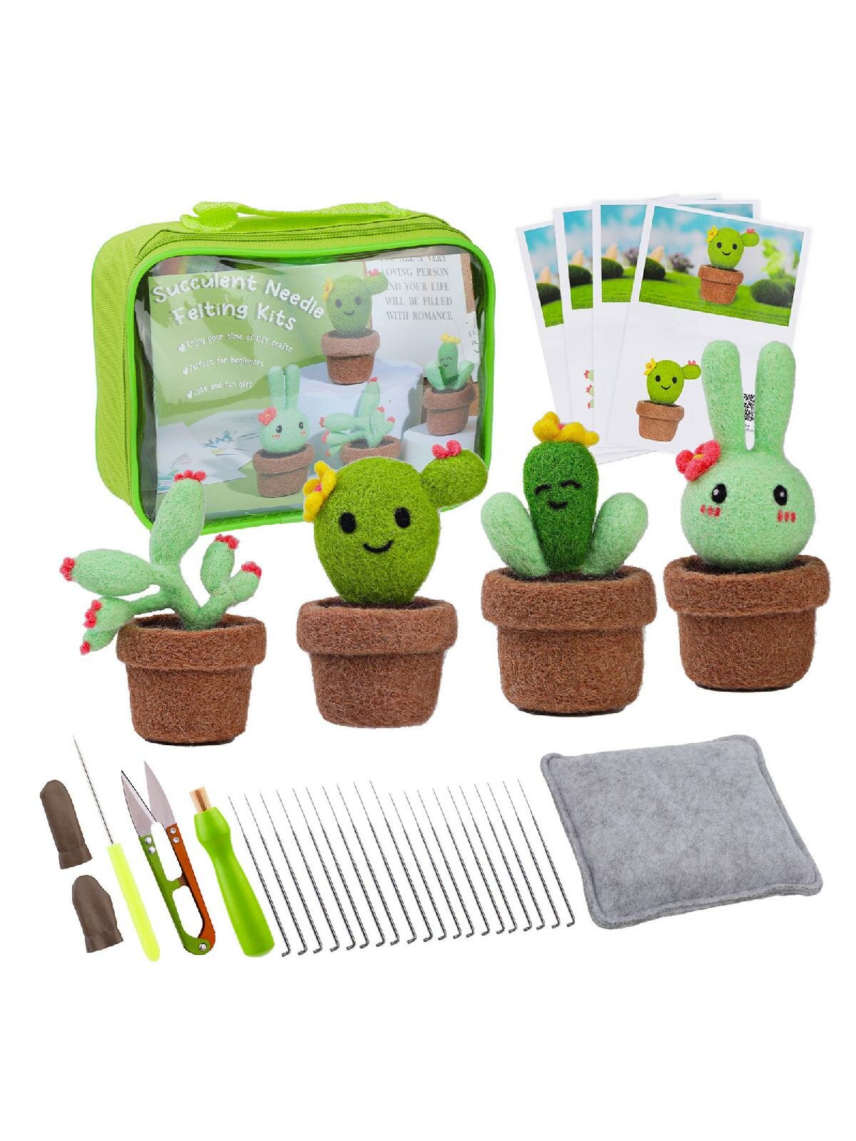 Упаковка материалов для растений в горшках из шерстяного войлока poke poke diy