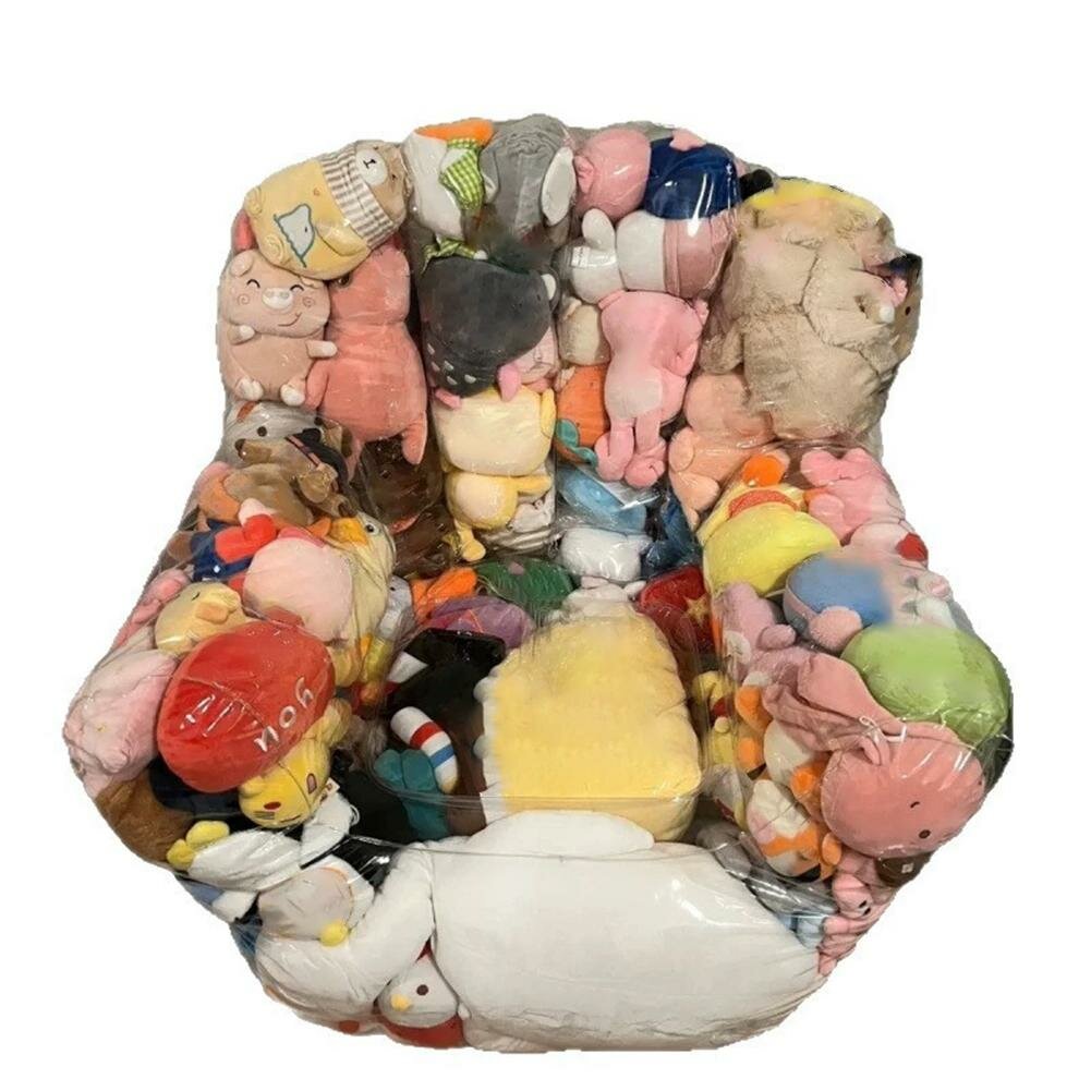 Популярное кресло-мешок для хранения мягких игрушек - большое прозрачное кресло-мешок, водонепроницаемое кресло-мешок из ПВХ для хранения и организации плюшевых игрушек в игровой комнате/спальне.