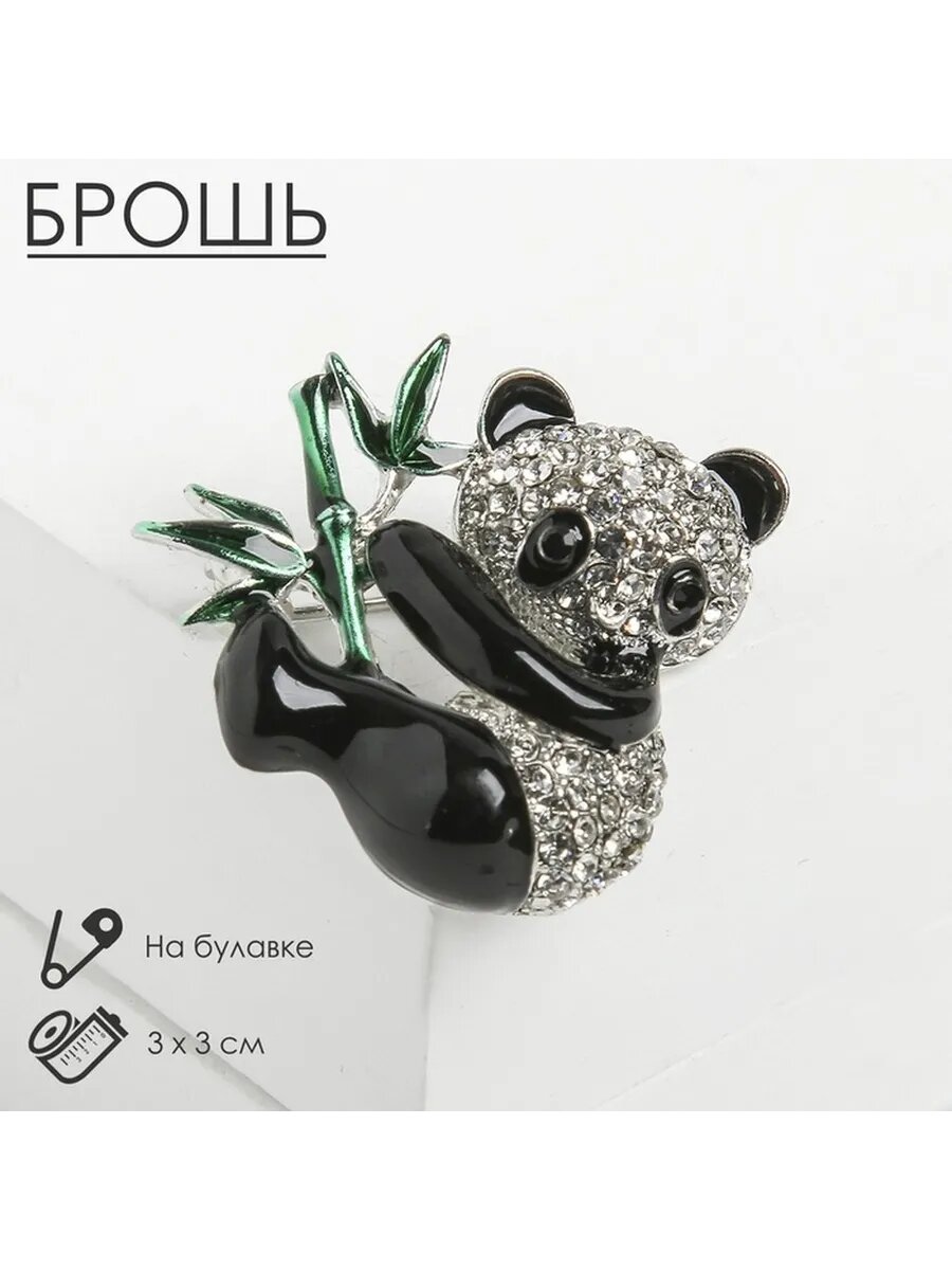 Брошь, эмаль, стразы