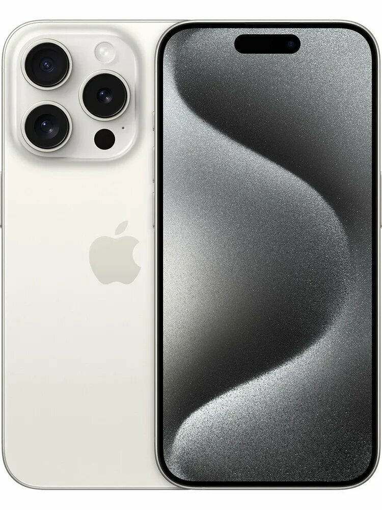 Восстановленный Apple Смартфон Глобальная версия Apple iPhone 15 Pro Max поддерживает SIM + SIM, поддерживает русский язык и совместима с использованием в России. Global 8/256 ГБ, белый