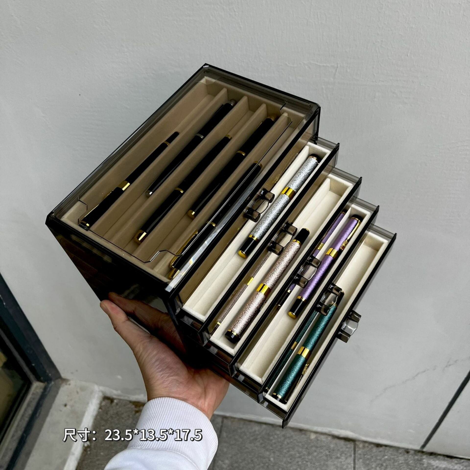 Многосекционный футляр для хранения перьевых ручек для домашнего использования, высококачественный изысканный коллекционный футляр, витрина для перьевых ручек, подарочная коробка для перьевых ручек
