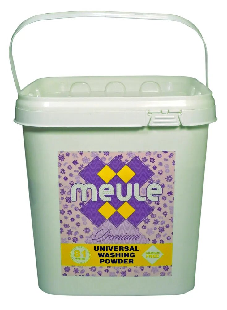 Универсальный бесфосфатный концентрированный стиральный порошок Meule Premium Universal Washing Powder в пластиковом ведре (81 стирка),3 кг