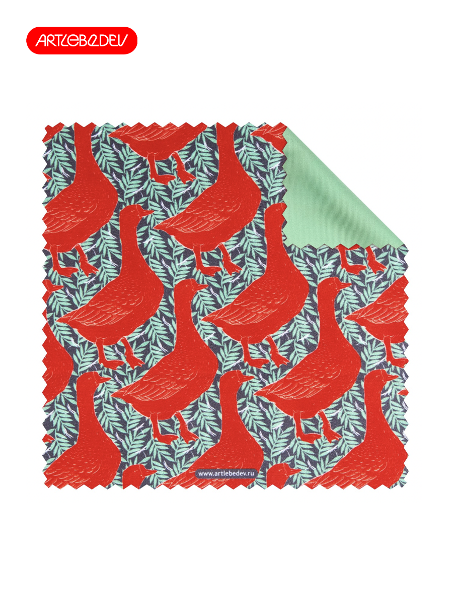 Салфетка из микрофибры для очков и телефона Красный гусь