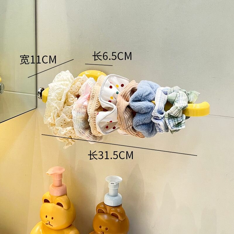 Настенный органайзер для резинок для волос на присоске, настенный держатель для заколок для волос для ванной комнаты.