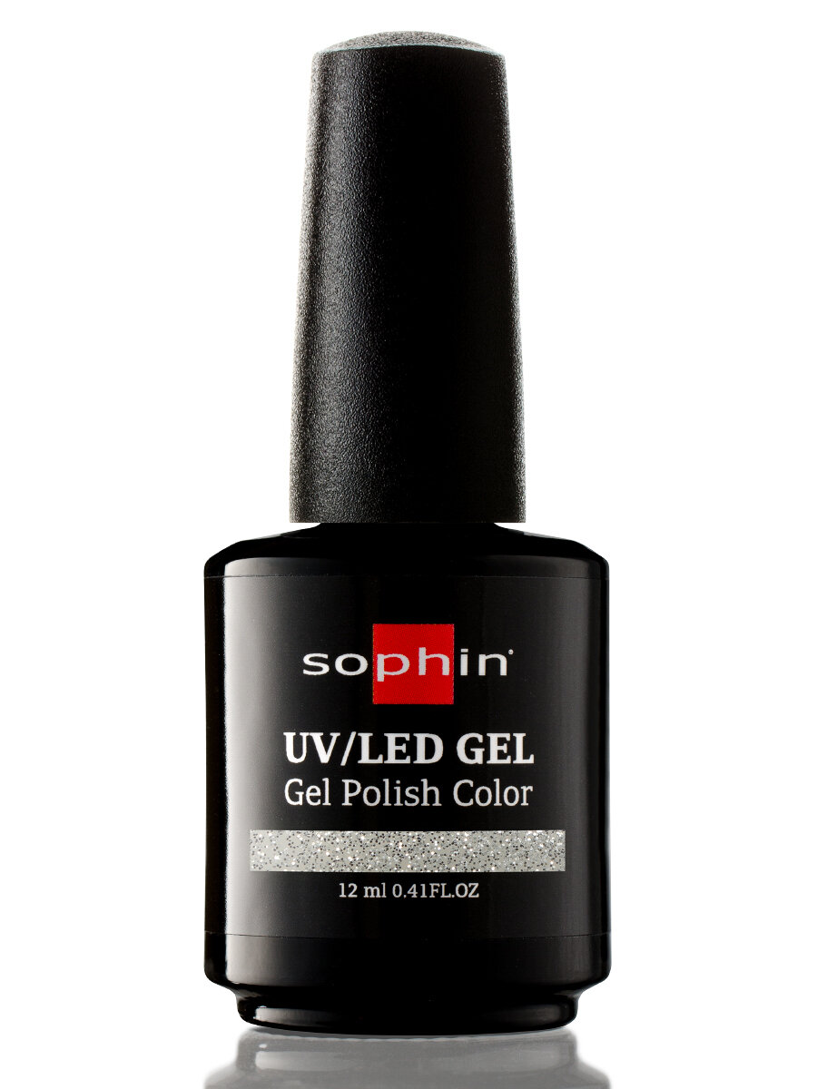 Sophin Цветной UV/LED гель-лак Silver Sparkles тон 0743, 12 мл