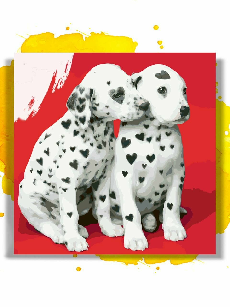 Картина по номерам на холсте Сердечные далматинцы, 40 х 40 см